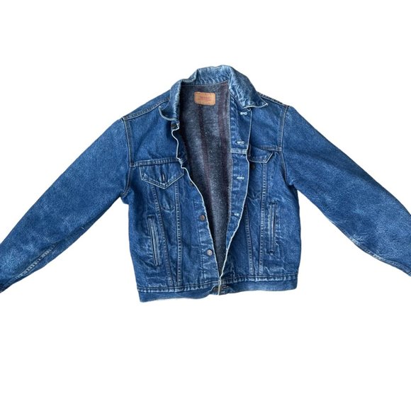 Levi's | Jackets & Coats | Vintage 8s Levis Blanket Lined Denim Trucker Jacket Mens 44 Large ...